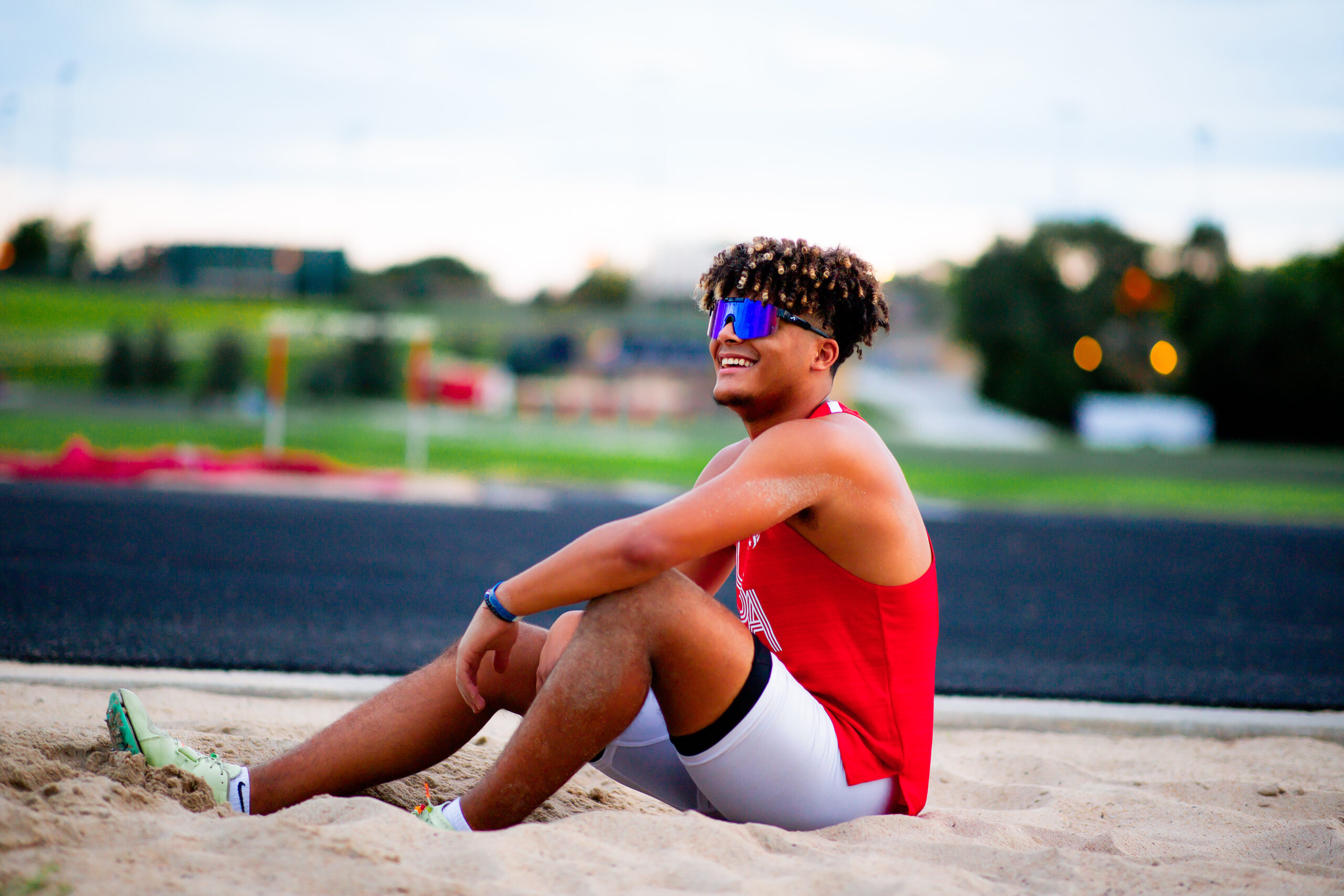 Track and Field Jumping Senior Pictures - Amanda Palmer Photography